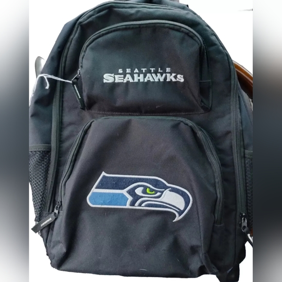 Bags | 3 Zipper Seattle Seahawks Black Backpack With 2 Water Bottle ...